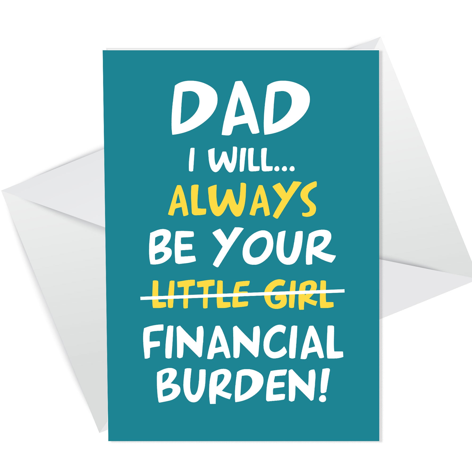 Funny Happy Fathers Day Card For Dad From Daughter Birthday Card Red